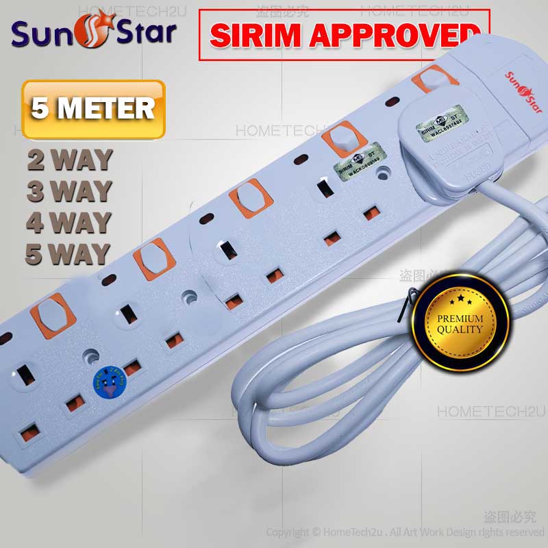 Sunstar Extension Plug Trailing Socket Extantion Wayer Extension Cabang ...