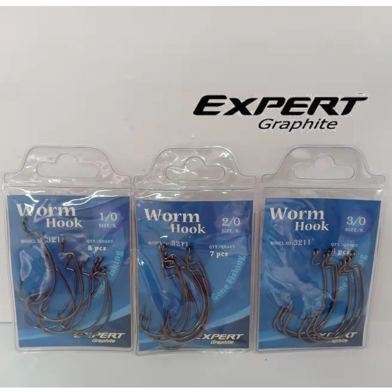 EXPERT GRAPHITE WORM HOOK (3211) | Shopee Malaysia