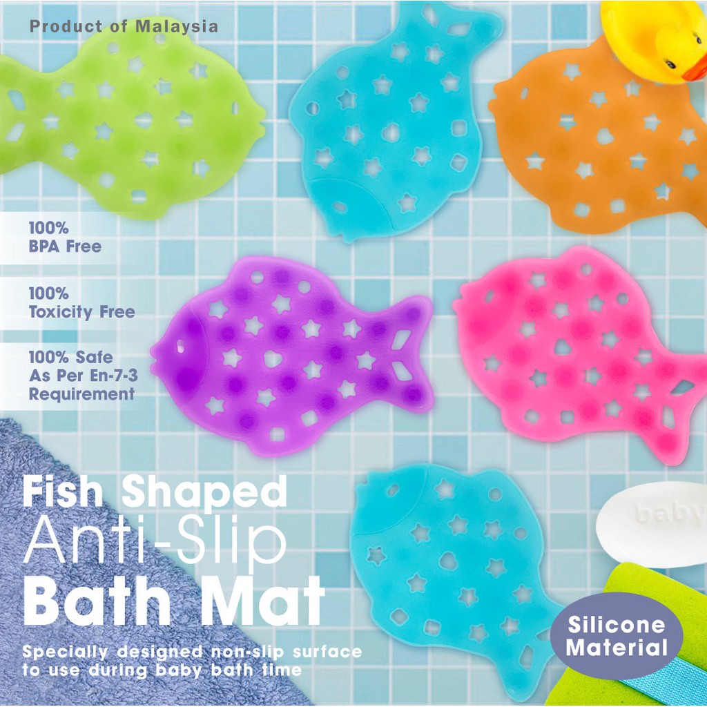 Bathtub Anti-Slip Mat (Fish Shape) 5 pcs | Shopee Malaysia