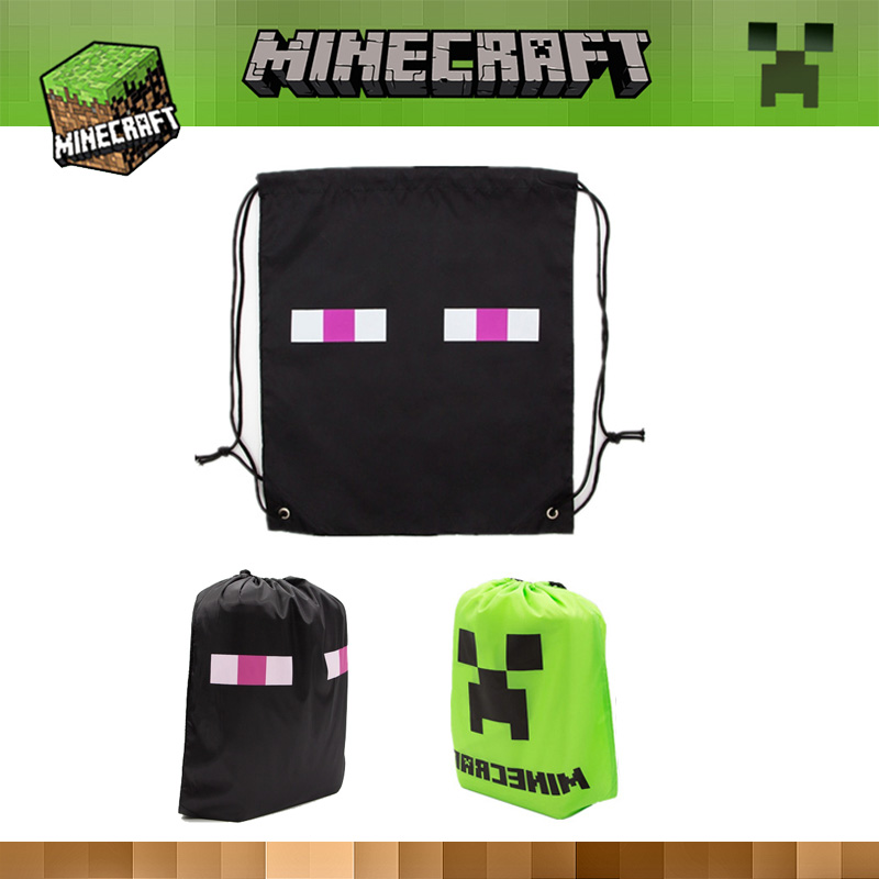 Minecraft Creeper Enderman Waterproof Drawstring Bags Game Kids ...