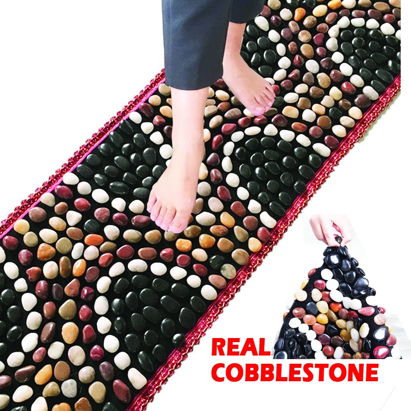 Real Cobblestone Foot Walking Reflexology Massage Mat Pad | Shopee Malaysia