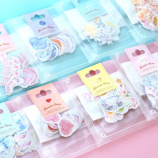 60 Pcs Romantic Mini Sticker Lot Student Office Stationery Handbook ...