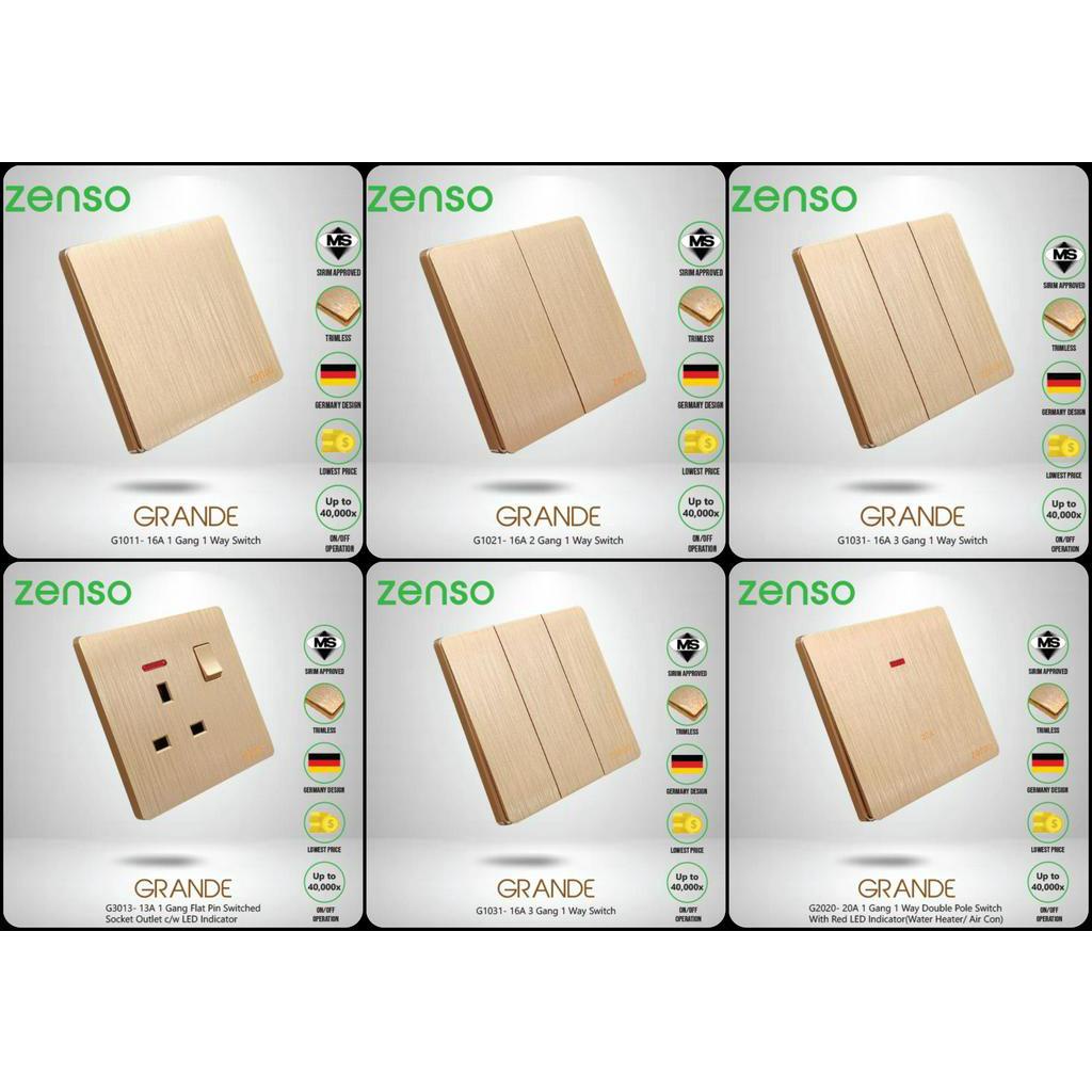 Zenso brand Grande series Gold colour Switches | Shopee Malaysia