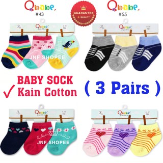 (3 Pair) Baby Sock COTTON Stokin Baby Atas Buku Lali Stoking Bayi 6-12 ...