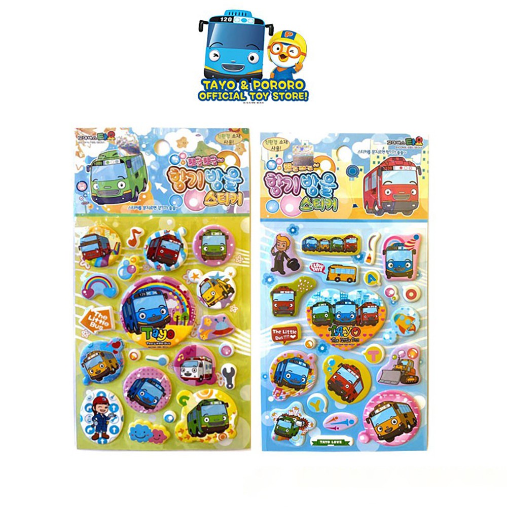 Tayo Scented Puffy Kids Sticker Set - Children Stickers School Craft ...