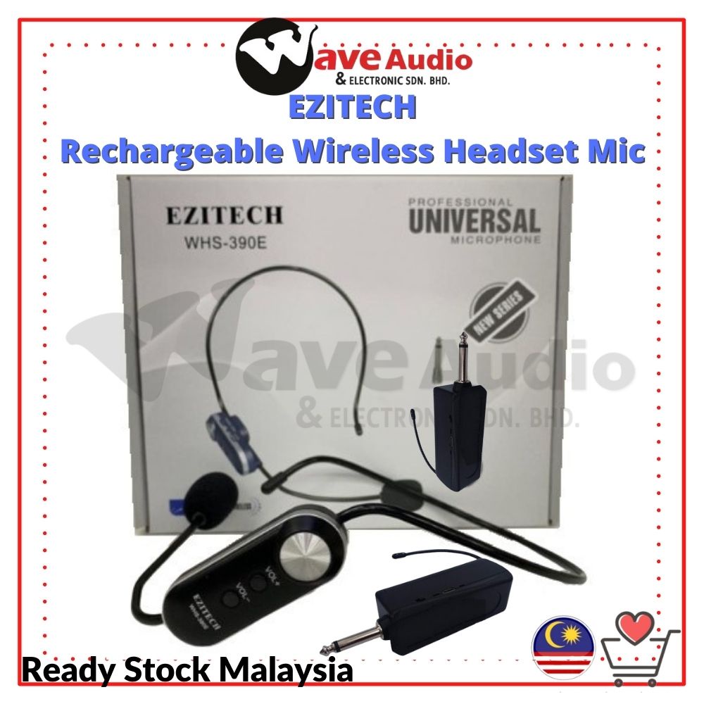 EZITECH WHS-390E Wireless Microphone Headset, UHF Wireless Mic Headset ...
