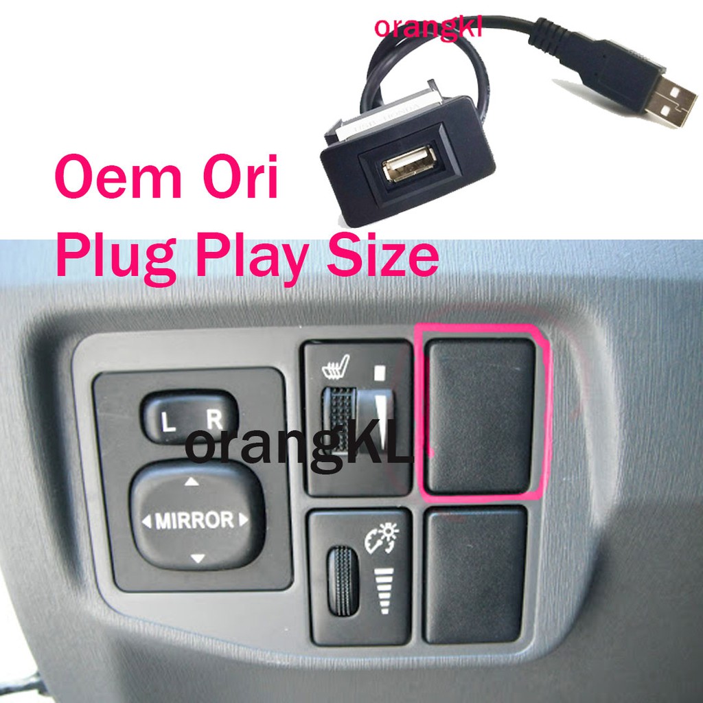 Toyota Honda Triton USB Port for Player USB Cable Port Extend Plug AUX ...
