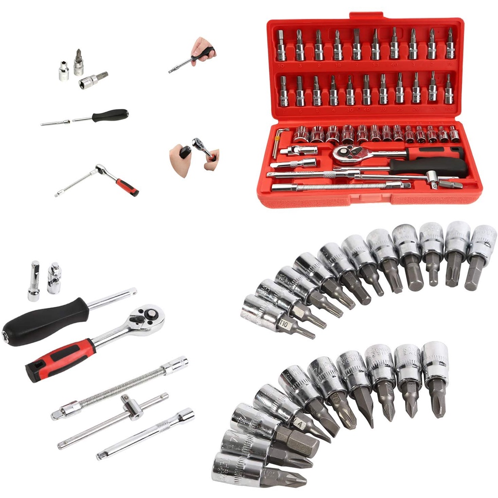 46pcs Vanadium Socket Tool Box Spanner tools set spanner set spanar set ...