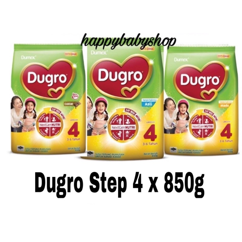 Dumex Dugro Step 4 (850g x 3 Packs) - Biasa, Madu, Coklat ( Exp: 2023 ...