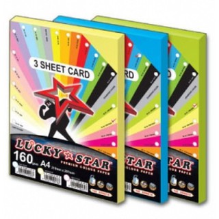 Lucky Star 3 Sheet Card Colours Paper A4 160gsm 100 Sheets (Wide Colors ...