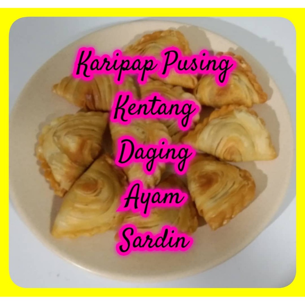 Karipap Pusing Kentang | Karipap Pusing Ayam | Karipap Pusing Daging ...