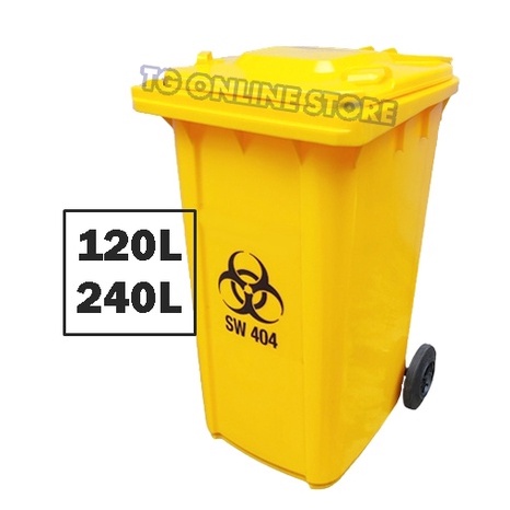 240L / 120L Large Garbage Bin with Wheels/Clinical Garbage Bin outdoor ...