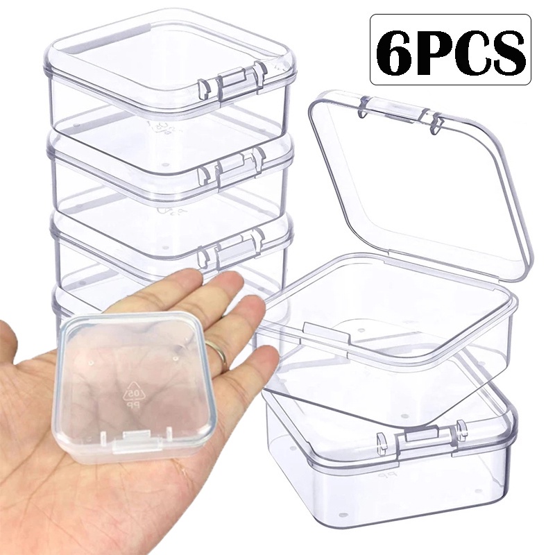 6 Pcs Mini Clear Plastic Small Jewelry Storage Box / Fashion Jewelry ...