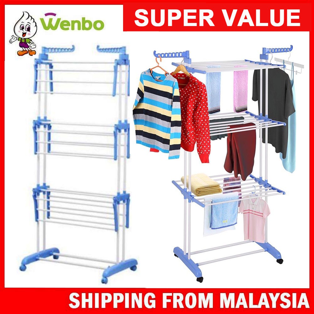 3 Tier Foldable Drying Rack Clothes Rack Hanger Rack Clother Shirt ...
