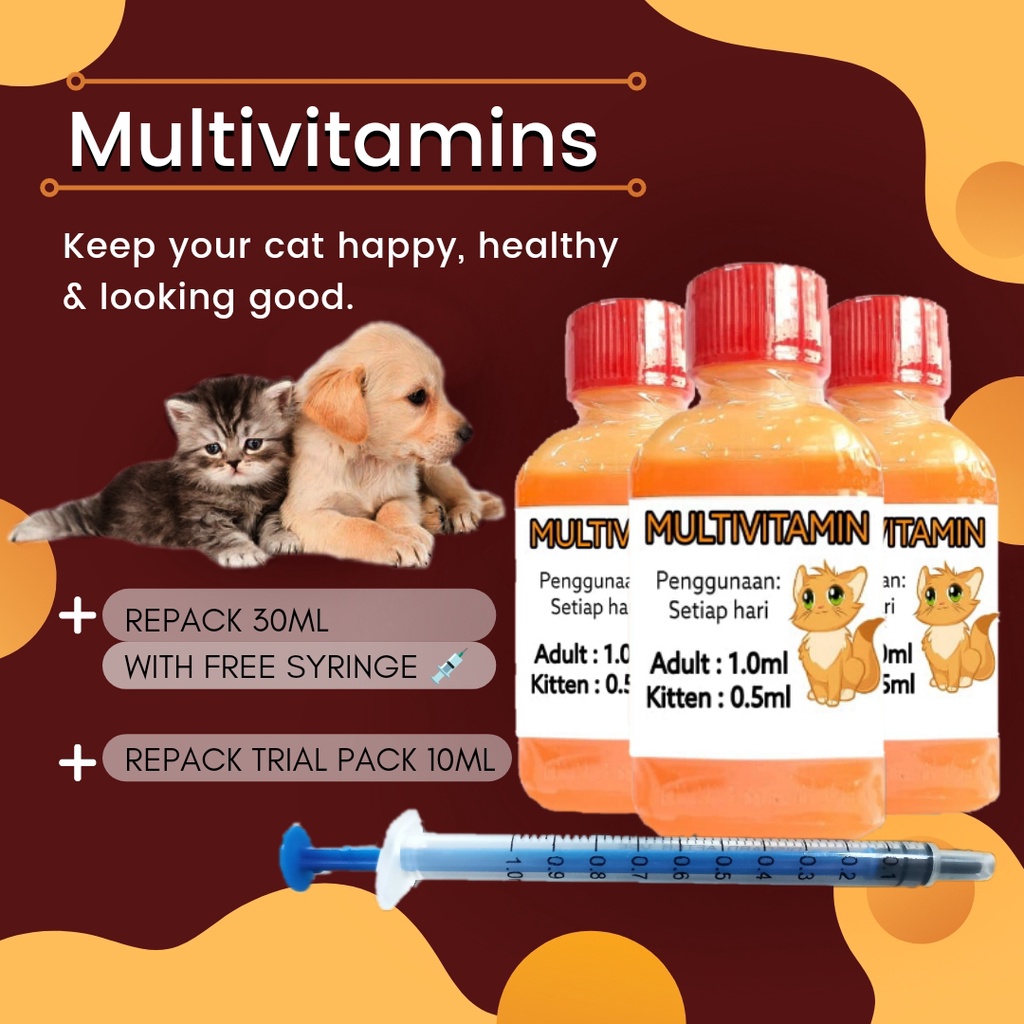 MULTIVITAMIN kucing gemuk, selera makan, bulu lebat, demam selsema ...