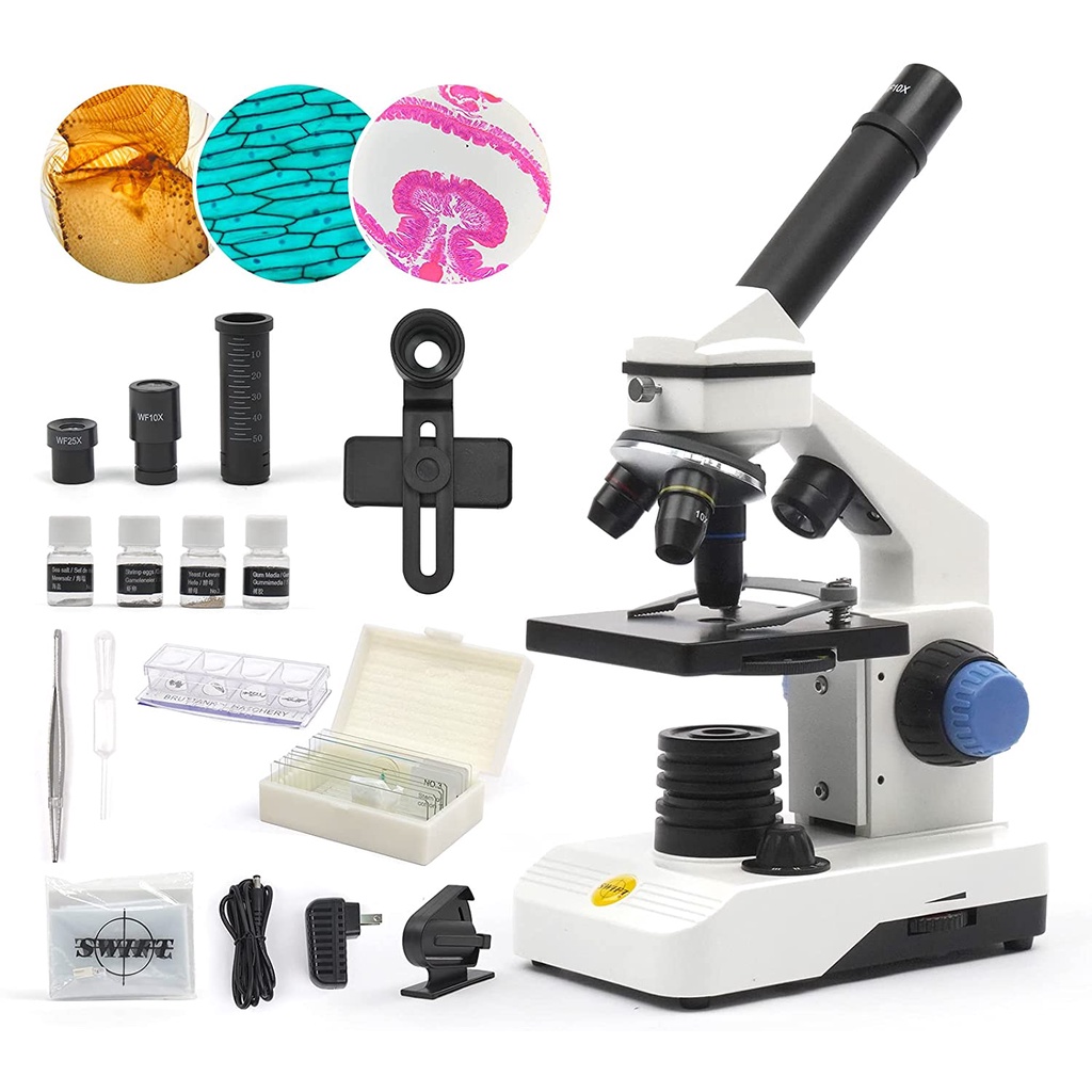Swift SS121 Microscope Kit for Kids Students Beginners 80X-2000X, STEM ...