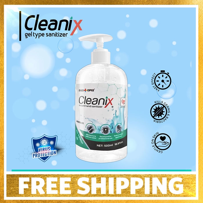 CLEANIX 500ML HAND SANITIZER SANITISER GEL BASED 75% ETHANOL KILL GERMS ...