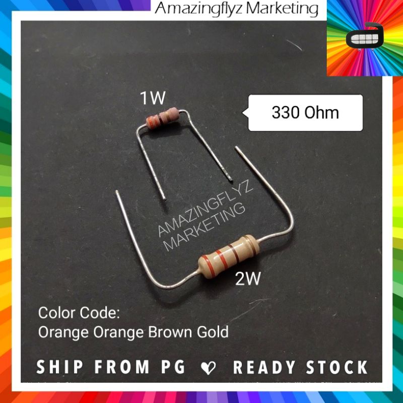 Spare Parts Resistor Electronic 330 Ohm/ Perintang Elektronik(2pcs ...
