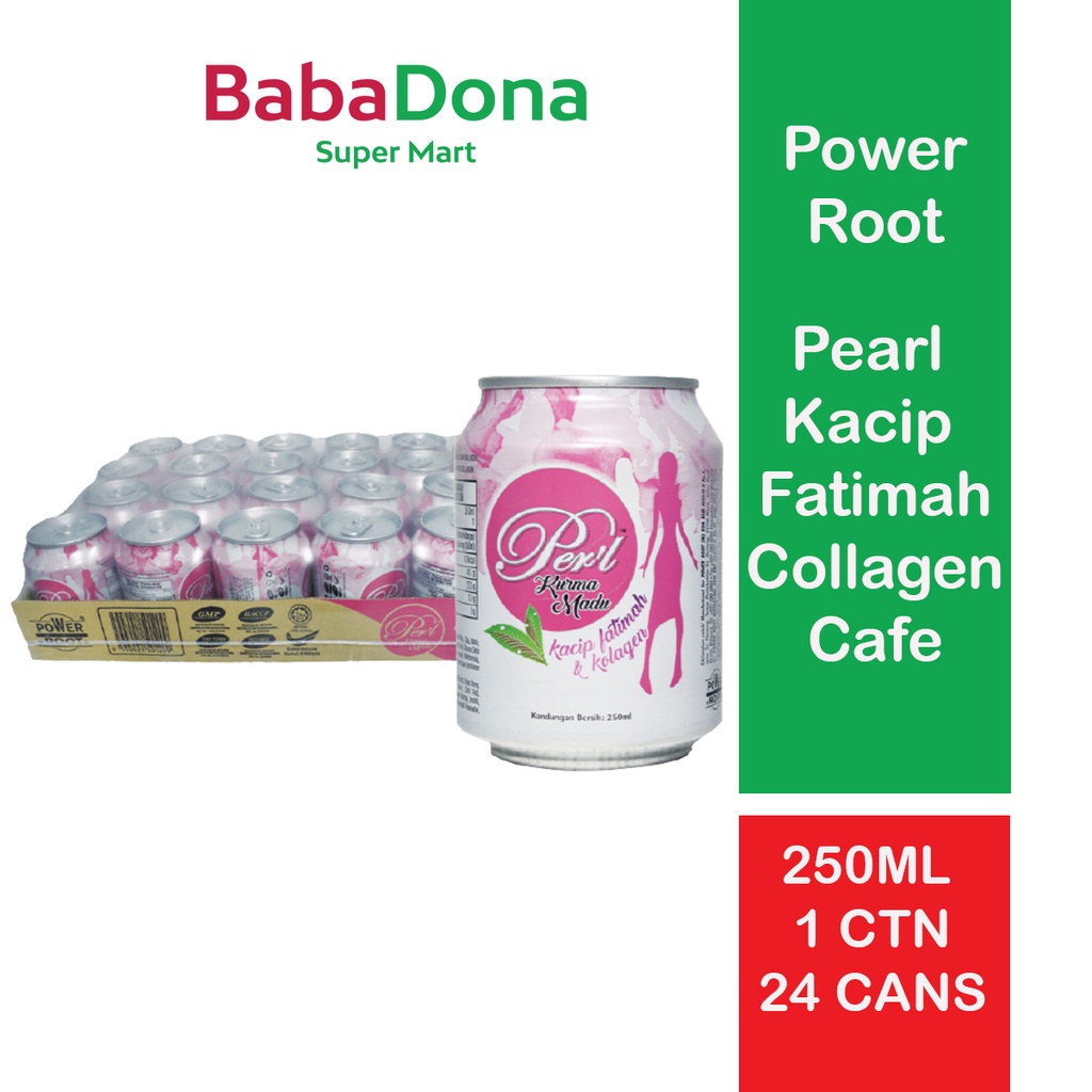 POWER ROOT PEARL KACIP FATIMAH CAN SERIES - COLLAGEN CAFE 250ml x 24 (1 ...
