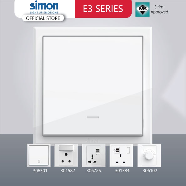 Simon E3 Series Switch / Switches & Socket Outlet (WHITE) | Shopee Malaysia