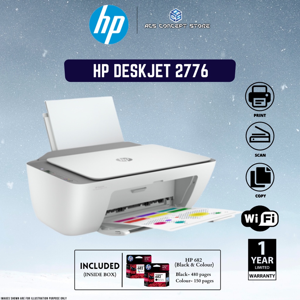 [READY STOCK] HP DeskJet 2776/ HP 2777 AiO Printer (Print,Scan,Copy,Wi ...