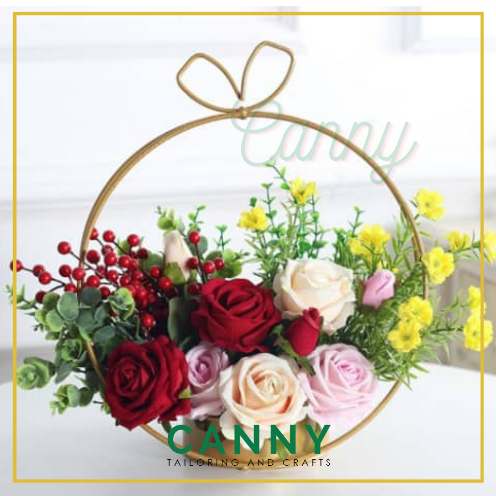 METAL FLOWER FRAME FOR GIFT / SURPRISE GIFT / GIFT BOX GOLD COLOUR [BJ ...