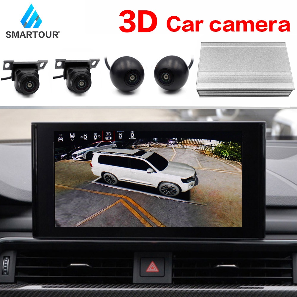 3D 360 Degree Bird View System Car DVR Reversing Camera Recording ...
