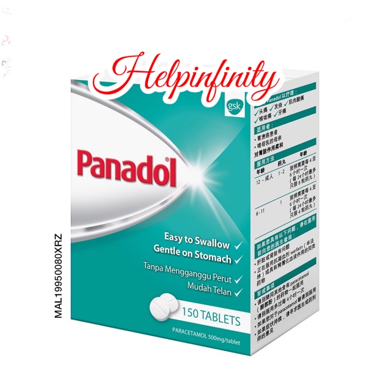 Panadol Regular 500mg Tabs 150s Geneally used to Relieve Headache Sore ...