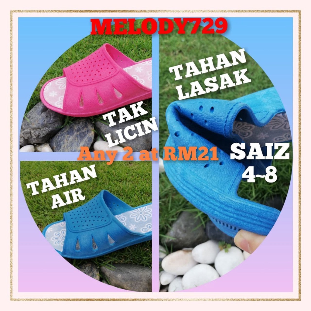 [MELODY729] 204 Selipar Getah Perempuan / Selipar Murah Perempuan ...