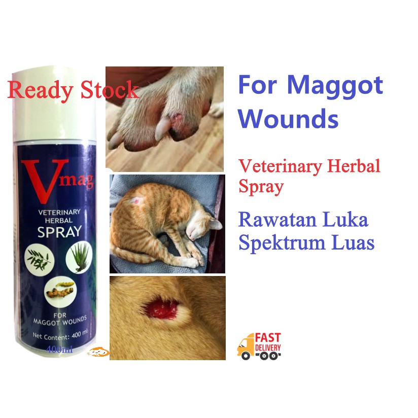 Vmag Herbal Spray For Maggot Wounds 400ml Pet Spray/Spray Luka, luka ...