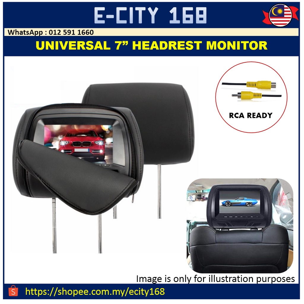 Universal 7 Inch Car Headrest Display Monitor Set ( 1 Pair ) | Shopee ...