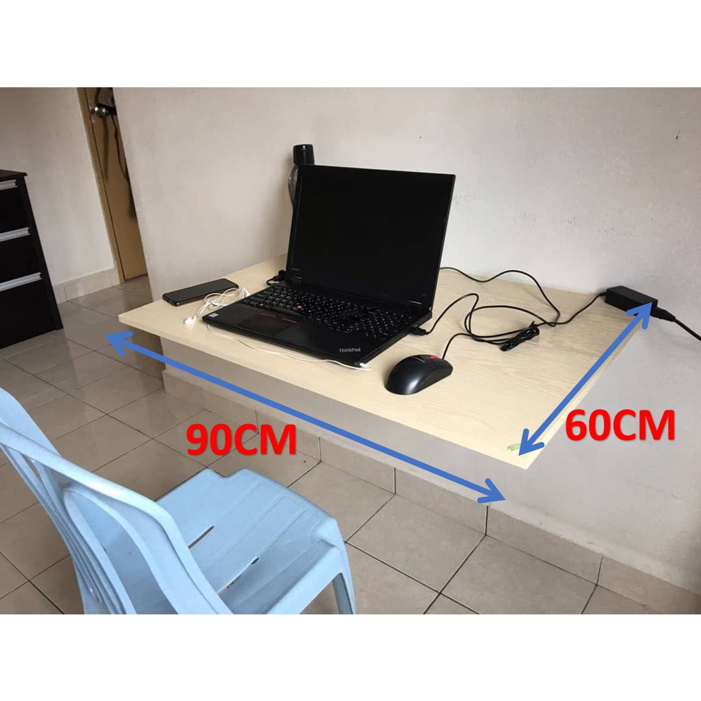 90CM X 60CM DIY Wall Mount Table Foldable Meja Dinding Wall Shelf Study ...