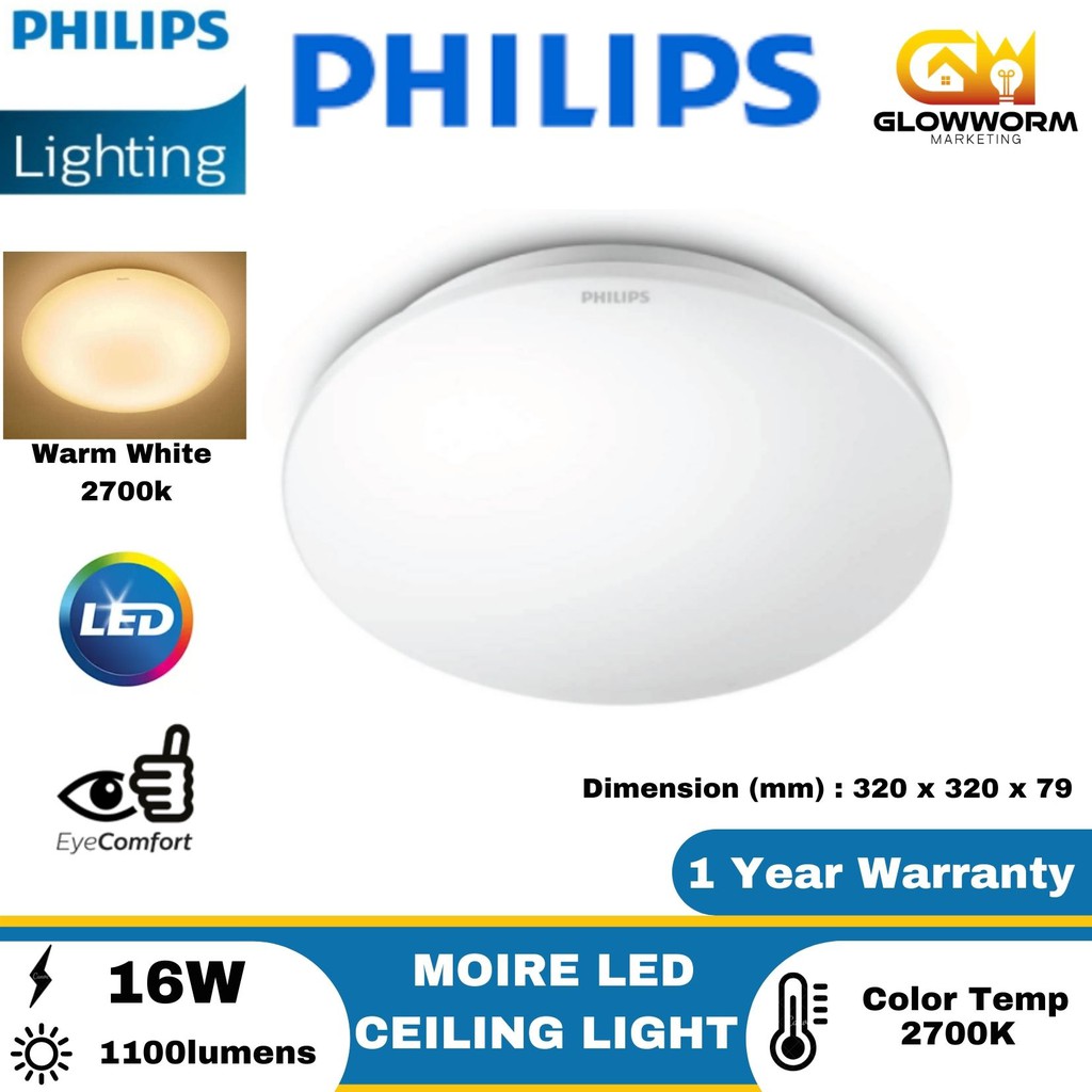 Philips Moire LED Ceiling Light 16W (2700k) | Shopee Malaysia