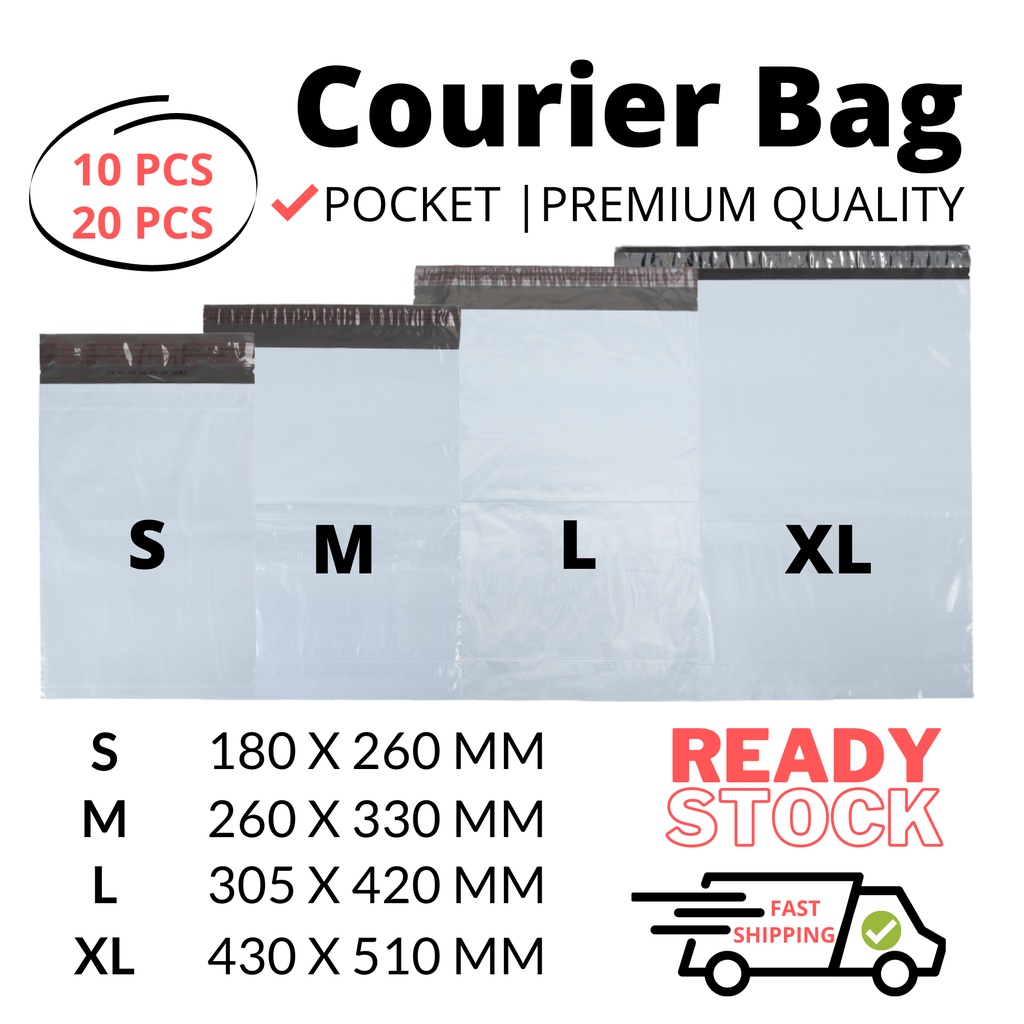 [10 PCS/20 PCS] Courier Bag With Pocket Parcel Bag Packaging Bag Parcel ...