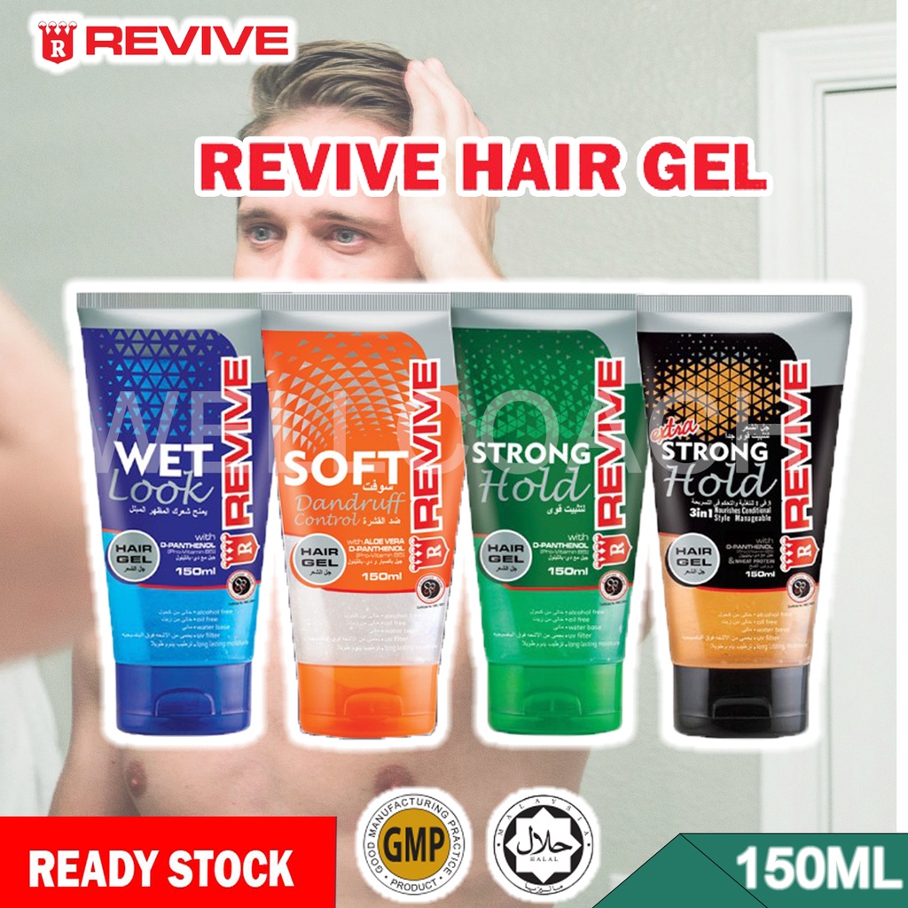 Revive Hair Gel 150ml Strong Hold Wet Look & Extra Strong Hold Gel ...