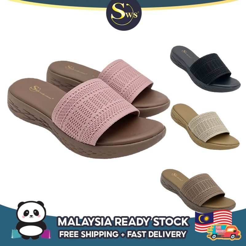 SWS Women Fashion Comfy Woven Fabric Flat Sandals / Sandal Perempuan ...
