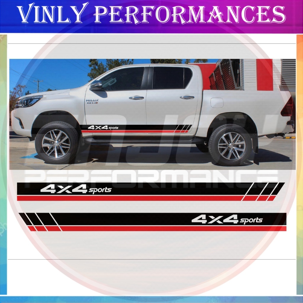 (2pcs) 1Set 4X4sport Side Body Lining Car Sticker Vinly Decals ...