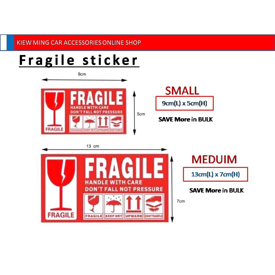 FRAGILE STICKER / MUDAH PECAH PELEKAT | Shopee Malaysia