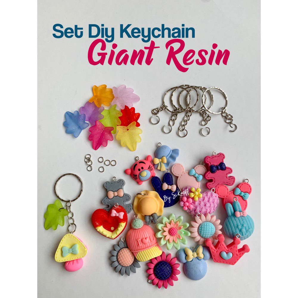 Set DIY Keychain Giant Resin (50pcs) | Shopee Malaysia