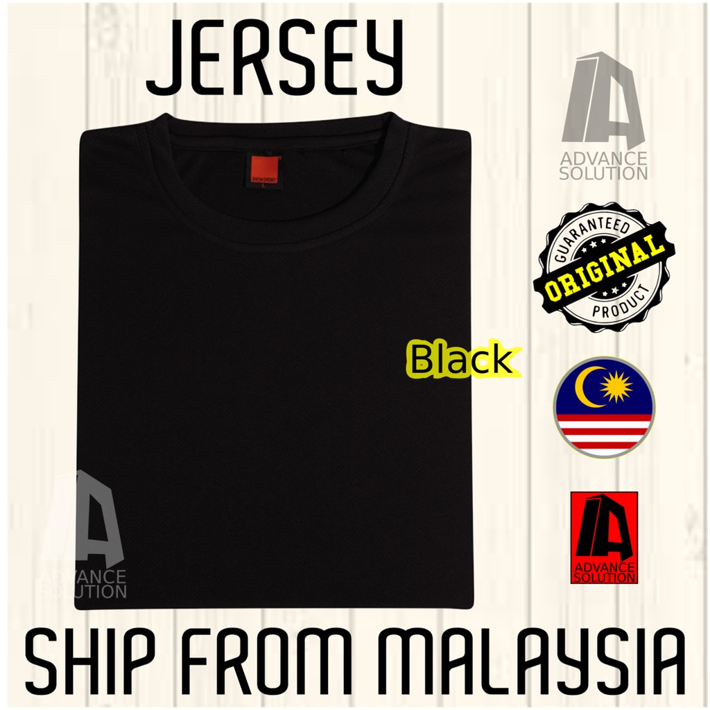 Jersi Black Short Sleeve QD04 Oren Sport Baju Jersey T-shirt Lengan ...