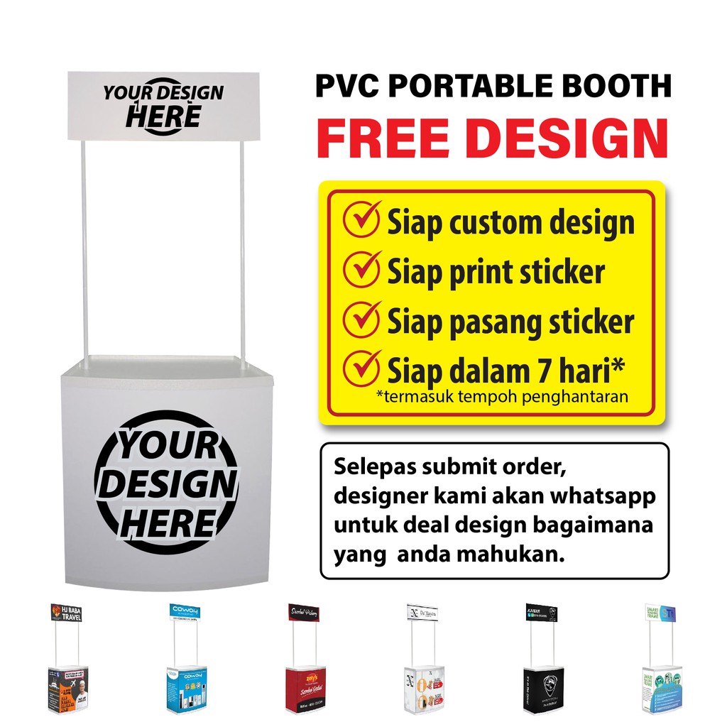PVC Portable Booth + Custom Design + Sticker Printing | Shopee Malaysia