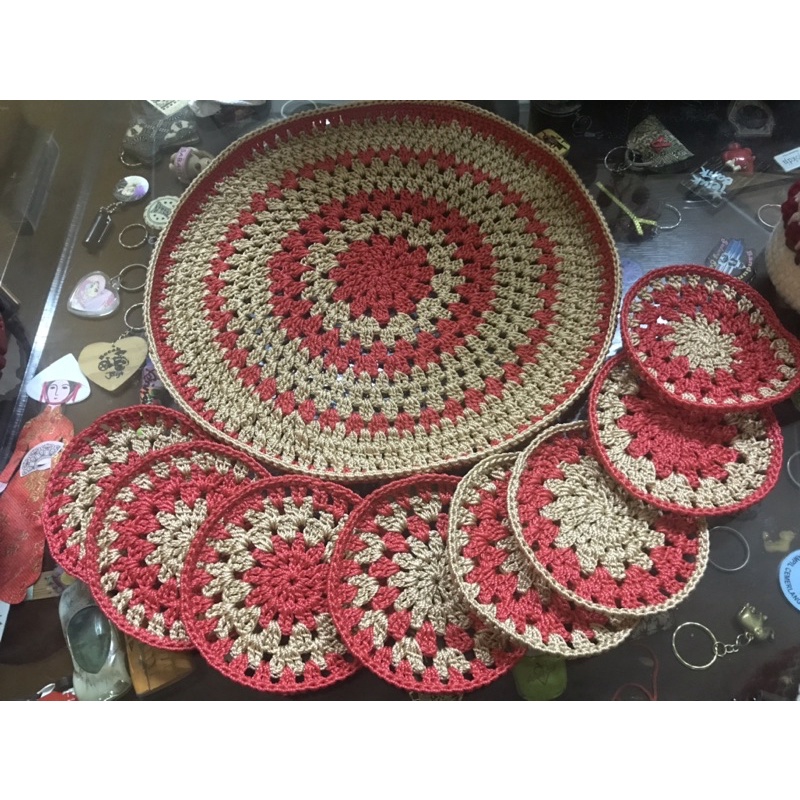 Crochet Plate Mat / Alas Pinggan atau Cawan Kait | Shopee Malaysia