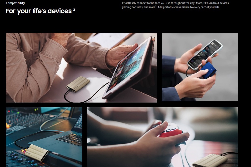 Samsung SSD Portable T7 Shield USB 3.2 ( 1TB / 2TB ) / Drop Resistant ...