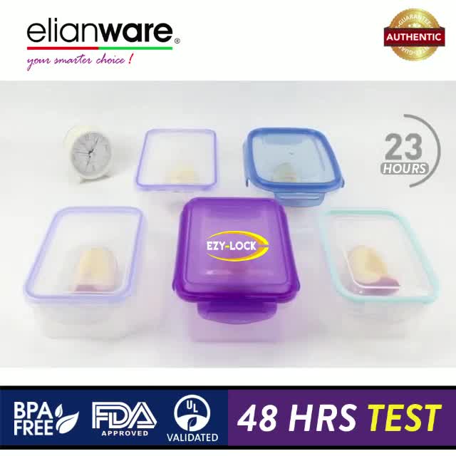 Elianware Ezy-Lock Acrylic Microwavable Lunch Box Food Container with ...