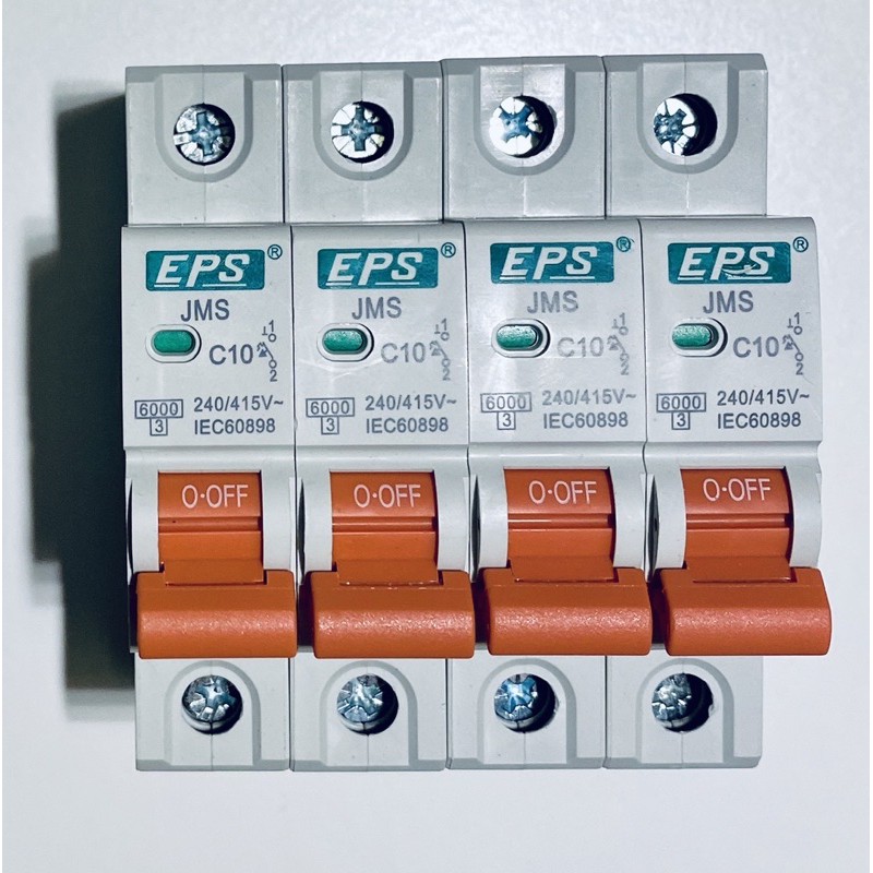 EPS **JMS** 1 Pole *MCB* 10A MINIATURE CIRCUIT BREAKER !6KA! (SIRIM ...