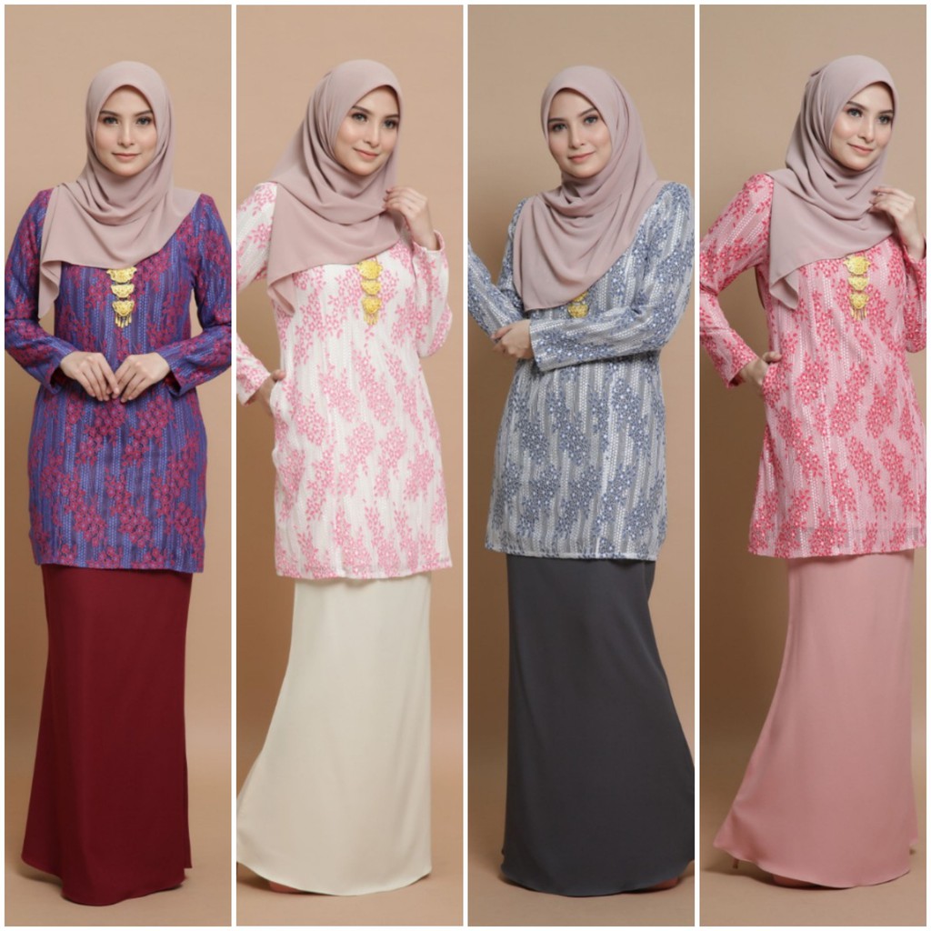 Ready Stock - Baju Kurung Lace Bunga | Shopee Malaysia
