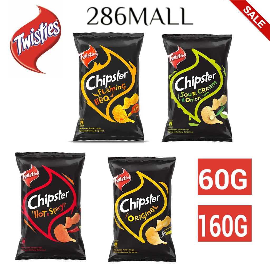 Twisties Chipster Potato Chips 60g/160g (Flaming BBQ/Hot & Spicy/Sour ...