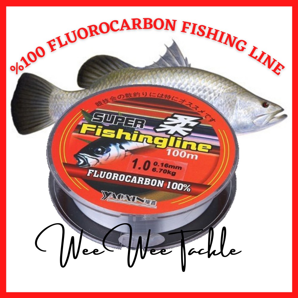 TALI PANCING 100% FLUOROCARBON COATING FISHING LINE TALI PANCING 100M ...