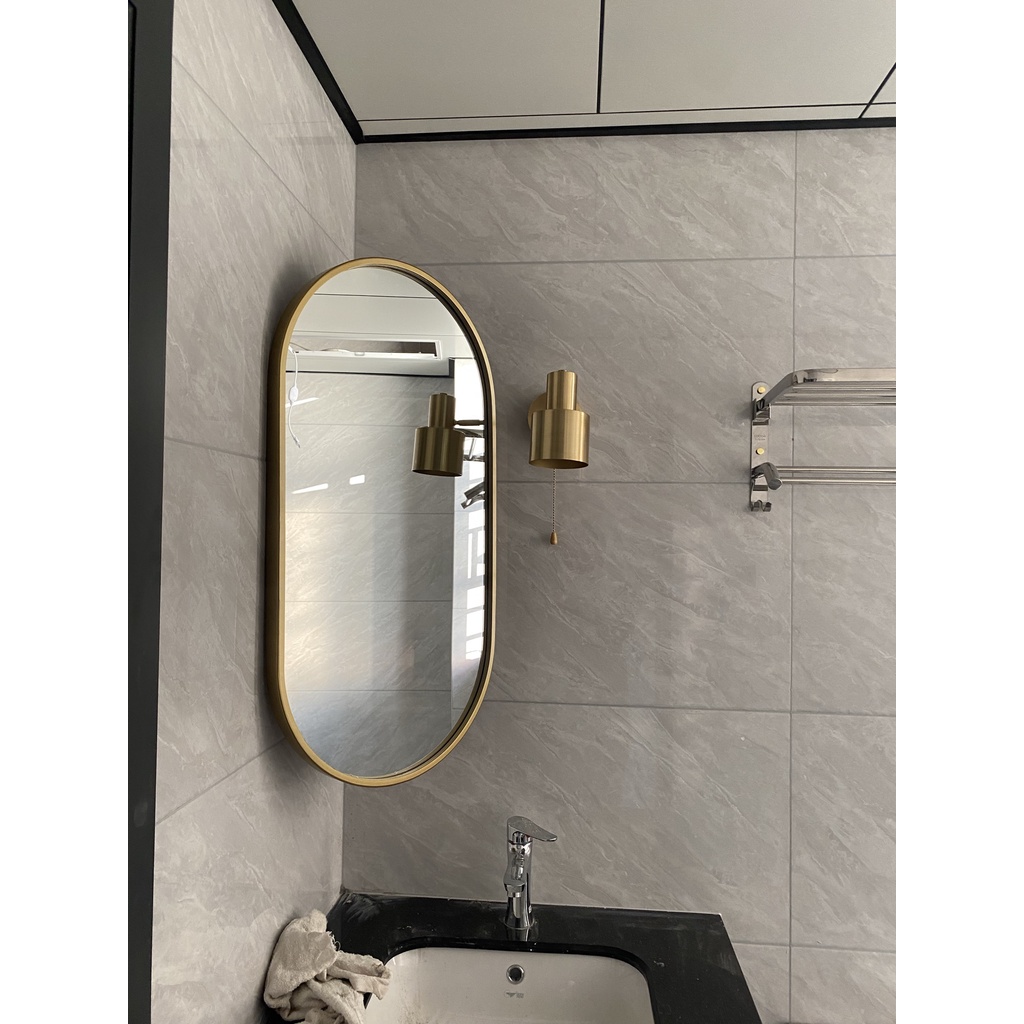 EL-Toilet Diagonal Rotating Corner Hanging Mirror Oval Bathroom Mirror ...