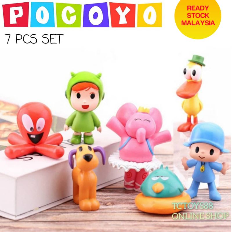 7PCS POCOYO FIGURES CUTE POCOYO TOY PATO SLEEPY BIRD LOULA ELLY TOY ...